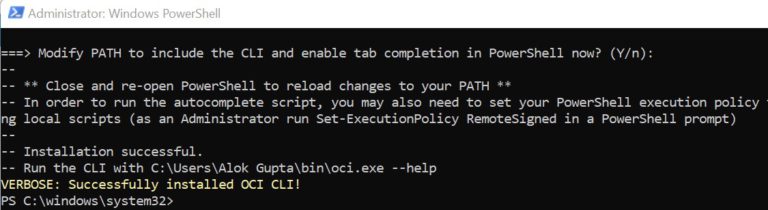 Configure Oracle OCI Command Line Interface (CLI) in Windows - Oracleshare